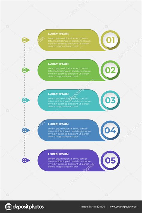 Creative Presentation Label Design Infographics Steps Horizontal Option