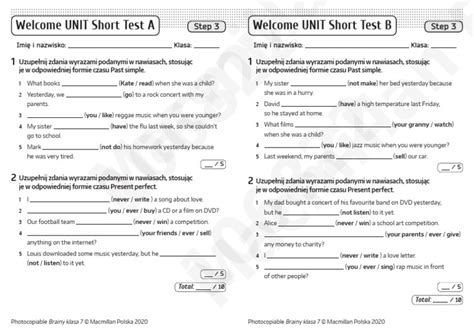 brainy kl6 short tests welcome unit step 3 pdf