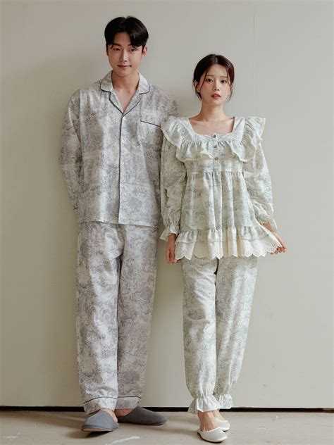 워너소울set 명화 모티브 고급스러운 커플 투피스 홈웨어 잠옷 남성 여성 파자마 세트