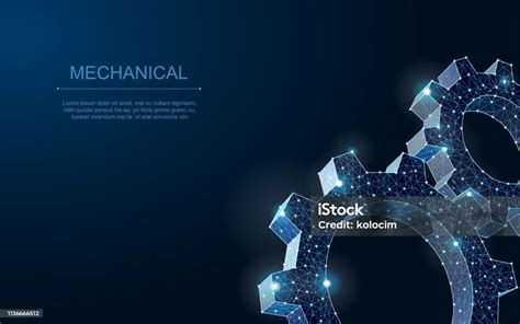 블루 프린트 3d 기어 기어 기계 부분에 대한 스톡 벡터 아트 및 기타 이미지 기어 기계 부분 와이어 프레임 모델 로우 폴리곤 모델링 Istock