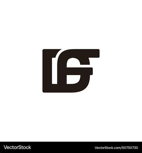 Letter Df Linked Overlap Font Simple Logo Vector Image