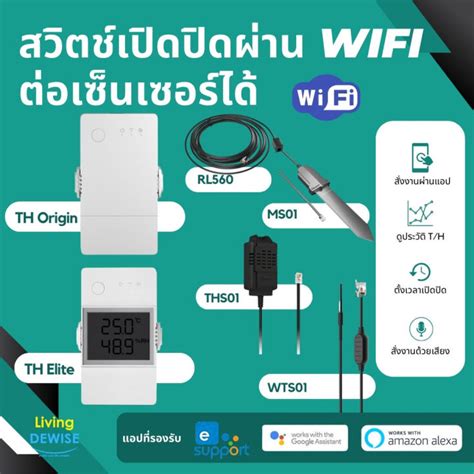 Sonoff TH Origin Elite สวตชเปดปด ตงเวลาผานแอป ตอสายเซนเซอรได สงงานออโตจากคา