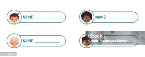 학교에 대 한 귀여운 아이 소년 이름표입니다 자식 이름에 설정된 고정 레이블입니다 귀여운 만화 아이 모양의 메모장 메모장 사무실 학교 스크랩북 인쇄에 대 한 플래그 마커