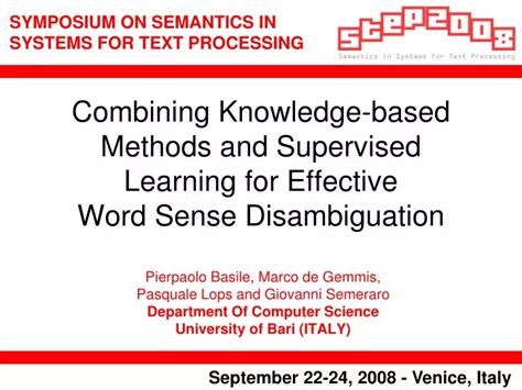 Ppt Combining Knowledge Based Methods And Supervised Learning For