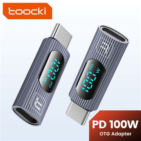 Toocki Usb C Otg Adapter Digital Display 100w Fast Charging Usb C Male