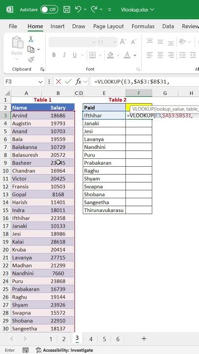 Vlookup Tips Vlookup Exceltips Prabasmsoffice Shorts
