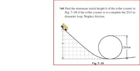 solved 60 find the minimum initial height h of the roller