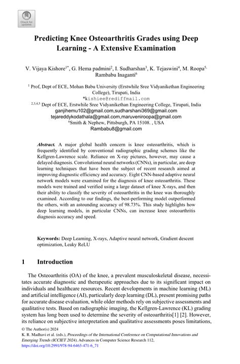 Pdf Predicting Knee Osteoarthritis Grades Using Deep Learning A