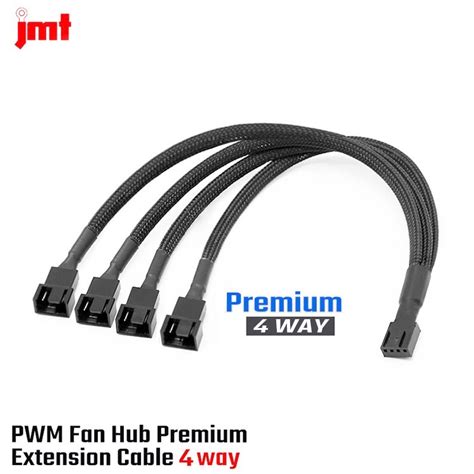 Pwm Fan Hub Extension Cable Pwm 4pin One Point To 3 4way Black สาย