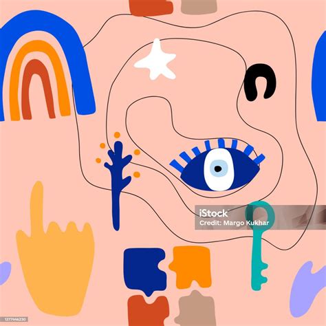 크립토 매끄러운 패턴 손으로 그린 모양 다른 낙서 요소 와 개체 추상 현대 다채로운 다양한 팔 무지개 퍼즐 기타 분홍색으로 고립된 현대 만화 벡터 일러스트레이션 0명에 대한