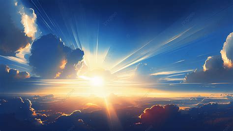 Sky Sun Light Clouds Floating Blue Background Sky Sunshine Clouds
