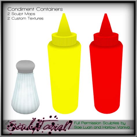 Second Life Marketplace The Sculptorian Condiment Containers