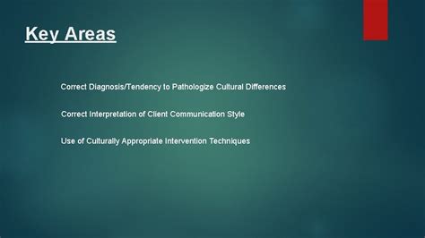 Culturally Appropriate Intervention Strategies Chapter 8 Key Areas