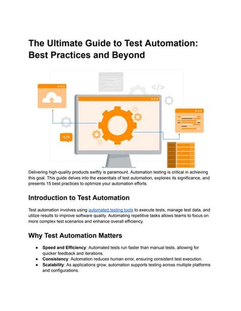 The Ultimate Guide To Test Automation Best Practices And Beyondpdf