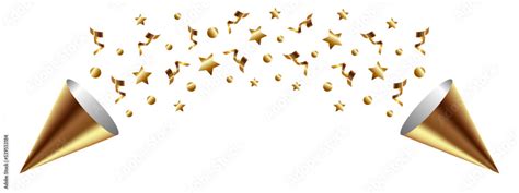 Firecracker Confetti Set Paper Birthday Cute Party Popper Illustration Set Confetti Explosion