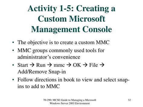 Ppt 70 290 Mcse Guide To Managing A Microsoft Windows Server 2003