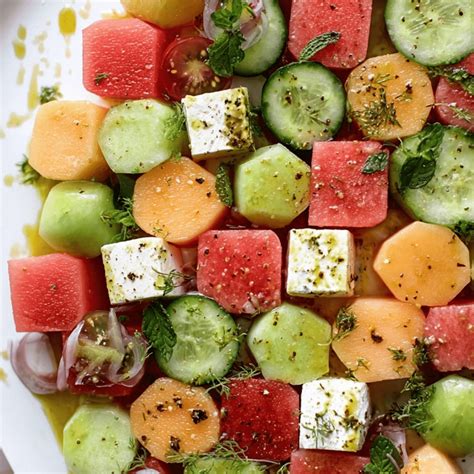 Melon Mosaic Salad With Hot Honey Vinaigrette Easy Favorite The