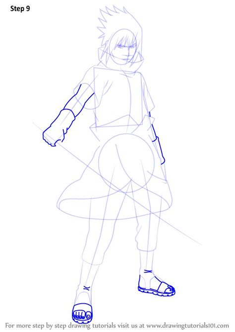How To Draw Sasuke Uchiha From Naruto DrawingTutorials101 Com Sasuke Sasuke Drawing Uchiha