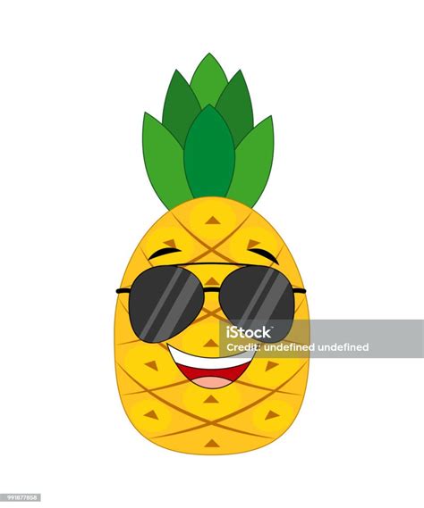 안경에 만화 파인애플입니다 벡터 일러스트 레이 션에 고립 과일에 대한 스톡 벡터 아트 및 기타 이미지 과일 귀여운 노랑 Istock