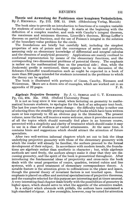 algebraic projective geometry by j g semple and g t kneebone pp