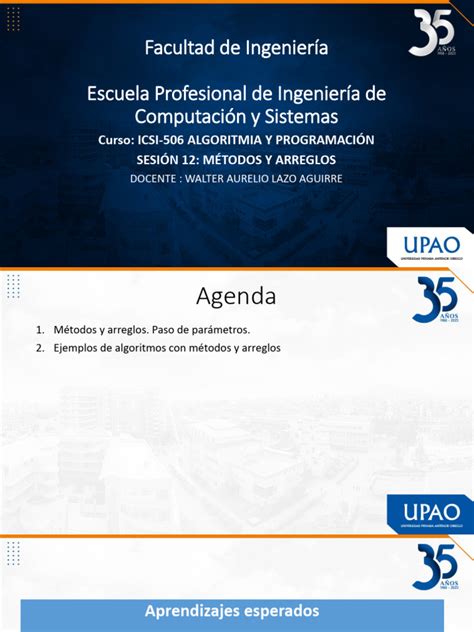 Ppt Icsi Algoyprog Algoyprog Clase N° 12 Metodos Y Arreglos 35 Rv