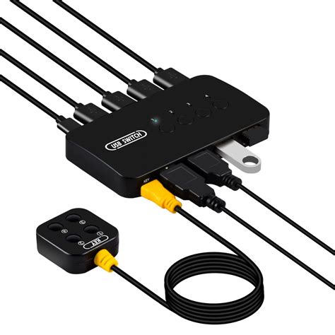 Buy USB Switch Selector 4 Port USB Switcher Box 4 In 4 Out For 4 Computers Sharing 4 USB