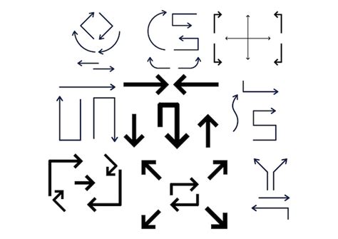 premium vector vector illustration set of thin line direction arrows