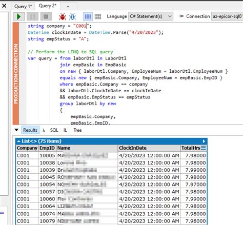 Linq With Sql Type Group And Having Epicor Erp 10 Epicor User Help