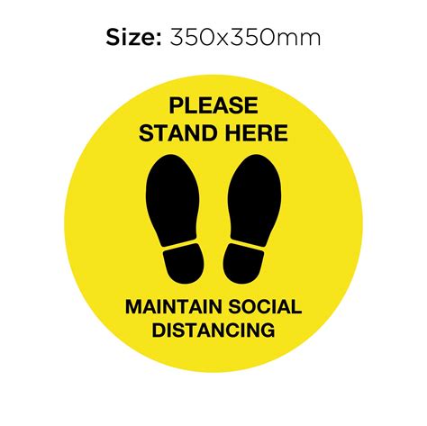 Social Distancing Please Stand Here Signage Floor Sticker Decal Health