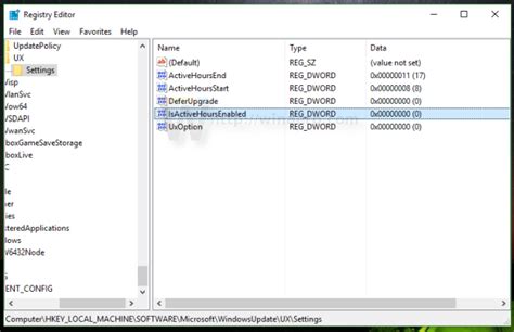 Disable Windows Update Active Hours In Windows 10