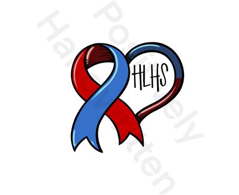 Hlhs Hypoplastic Left Heart Syndrome Chd Awareness Blue And Red Ribbon