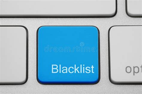 Red Button With Word Blacklist On Computer Keyboard Top View Stock Image Image Of Black