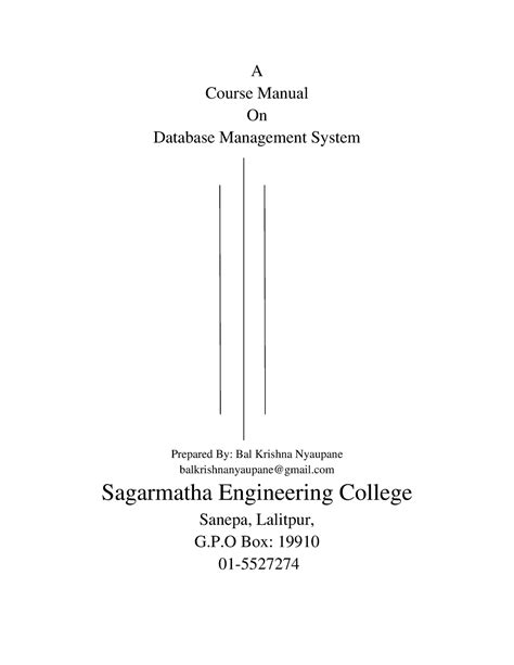 dbms bal krishna nyaupane pdf a course manual on database management system prepared by bal