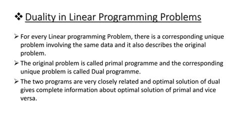 Primal And Dual Problems Pptx Programming Languages Computing