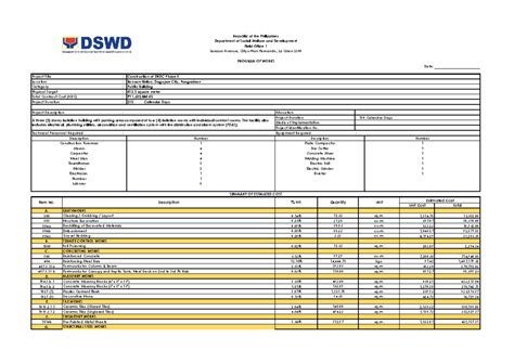 Program Of Works And Dupa Drdc Phase 2 1 Date Project Title Construction Of Drdc Phase Ii