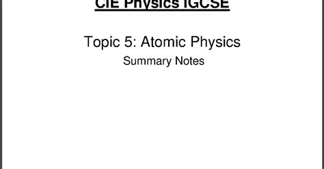 Caie Gcse Physics Summary Notes Pmt Education
