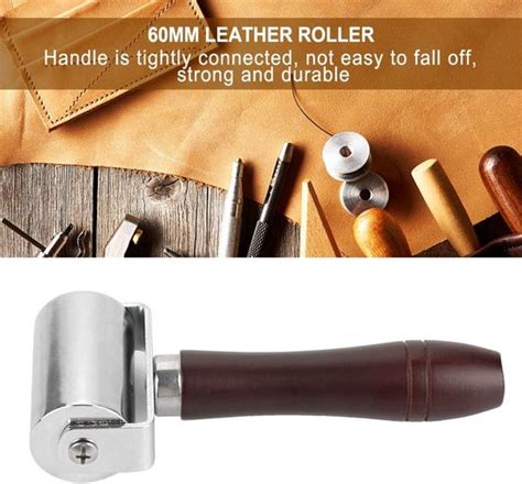 60mm Lijmroller Van Koolstofstaal Met Houten Handvat Voor Leerwerk Bol