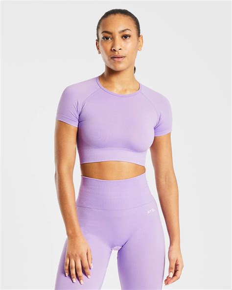 Empower Seamless Crop Top Purple Parallel