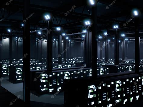 premium photo online connection data center with big data racks
