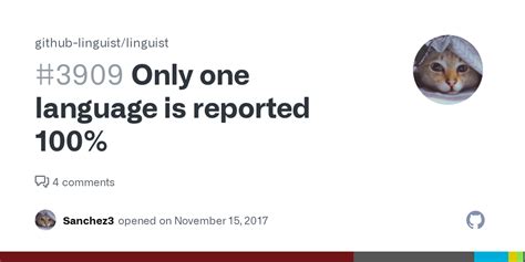 Only One Language Is Reported 100 · Issue 3909 · Github Linguist