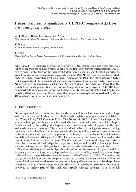 Pdf Fatigue Performance Simulation Of Uhpfrc Composited Deck For Steel Truss Girder Bridge