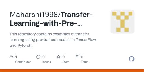 Github Maharshi1998transfer Learning With Pre Trained Models In