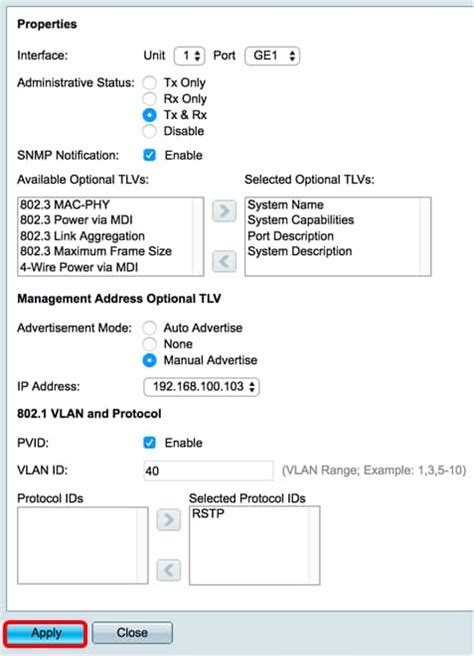 스위치에서 Lldp Link Layer Discovery Protocol 포트 설정 구성 Cisco