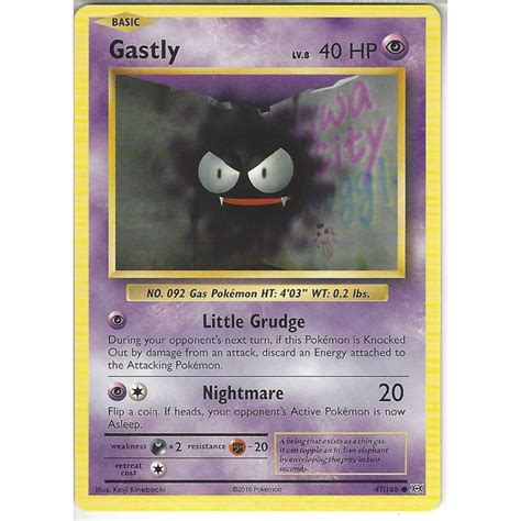Pokemon Trading Card Game 47 108 Gastly Common Xy 12 Evolutions