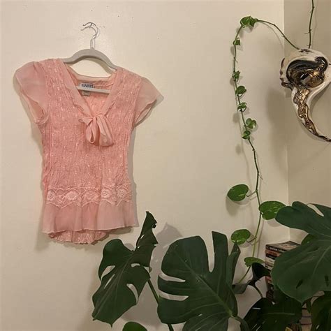 Super Pretty Pink Blouse Tagged A Medium But Im A Depop