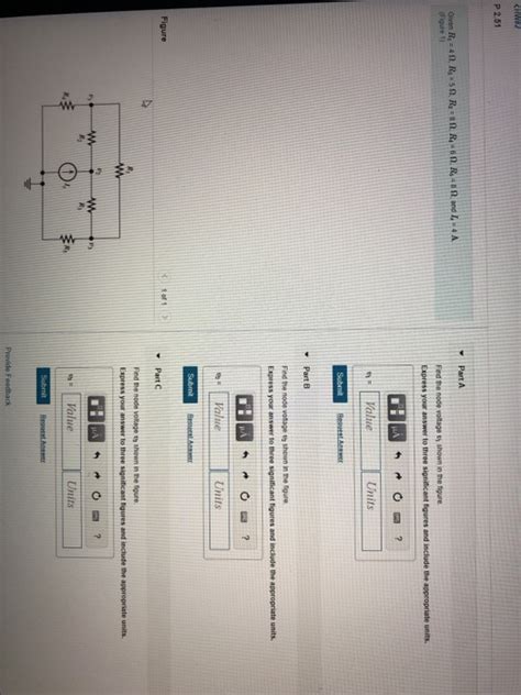 Solved P 251 Part A Value Units Find The Node Votage T