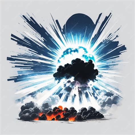 Premium Ai Image Nuclear Blast Mushroom Cloud Asteroid Collision