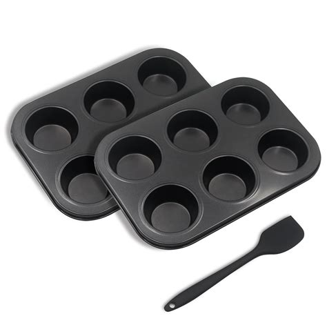 Bakexcel Muffin Tins 6 Cups Nonstick Carbon Steel Standard Cupcake Pans