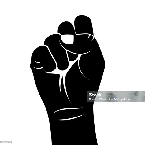 흑인의 삶은 중요합니다 흰색 배경에 고립 된 강한 검은 주먹 실루엣벡터 일러스트레이션 인종차별과 사회적 불평등 개념에 항의한다 소셜 미디어 웹 배너용 인종차별에 대한 스톡