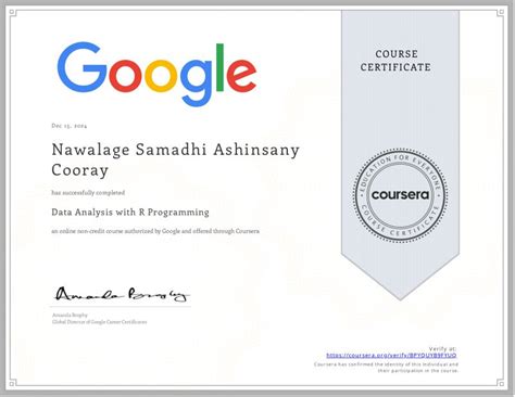 Samadhi Cooray On Linkedin Dataanalysis Rprogramming Datascience Coursera Learningjourney